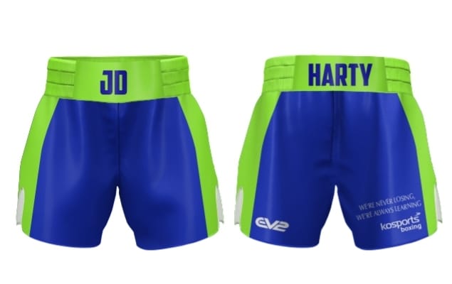 Blue & Green HJ Boxing Shorts – KO Sports UK